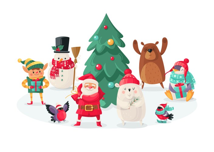 Christmas characters without face Royalty Free Vector Image