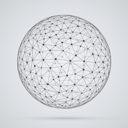 Global network connections with points and lines Vector Image