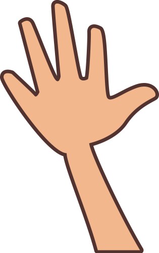 Cartoon human hand first sign Royalty Free Vector Image