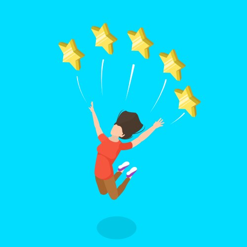 Five star rating concept Royalty Free Vector Image