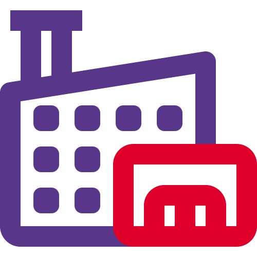 Large scale factory with extensive infrastructure Vector Image