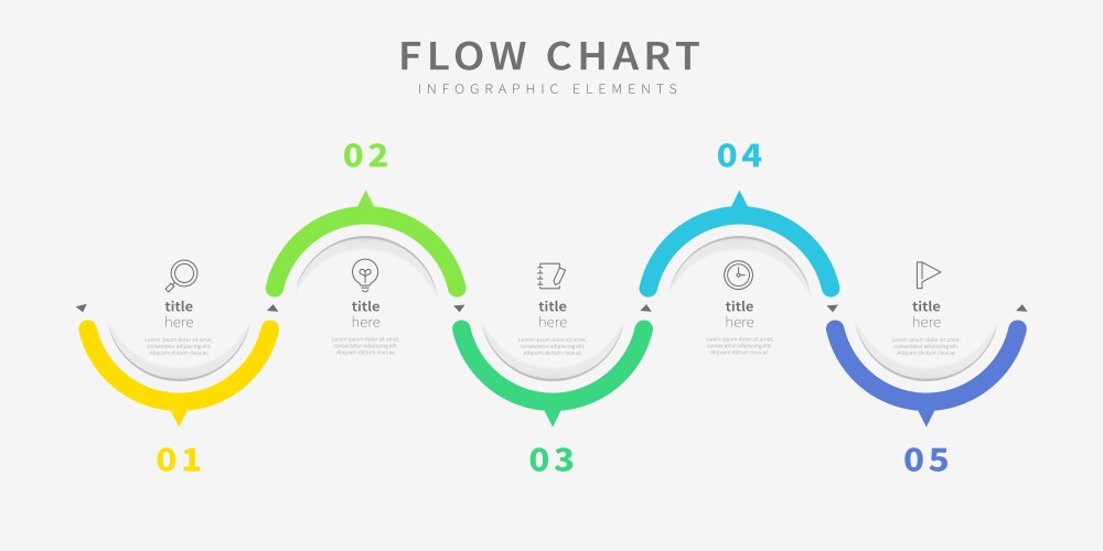 Flow chart infographic elements Royalty Free Vector Image