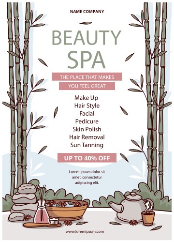 Spa poster design template Royalty Free Vector Image