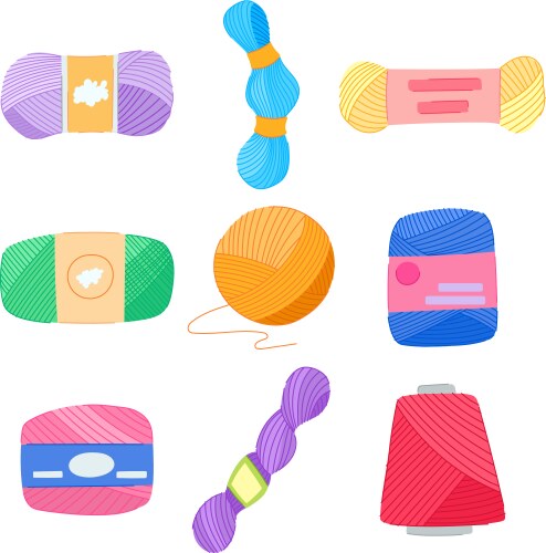 Wool ball yarn cartoon Royalty Free Vector Image