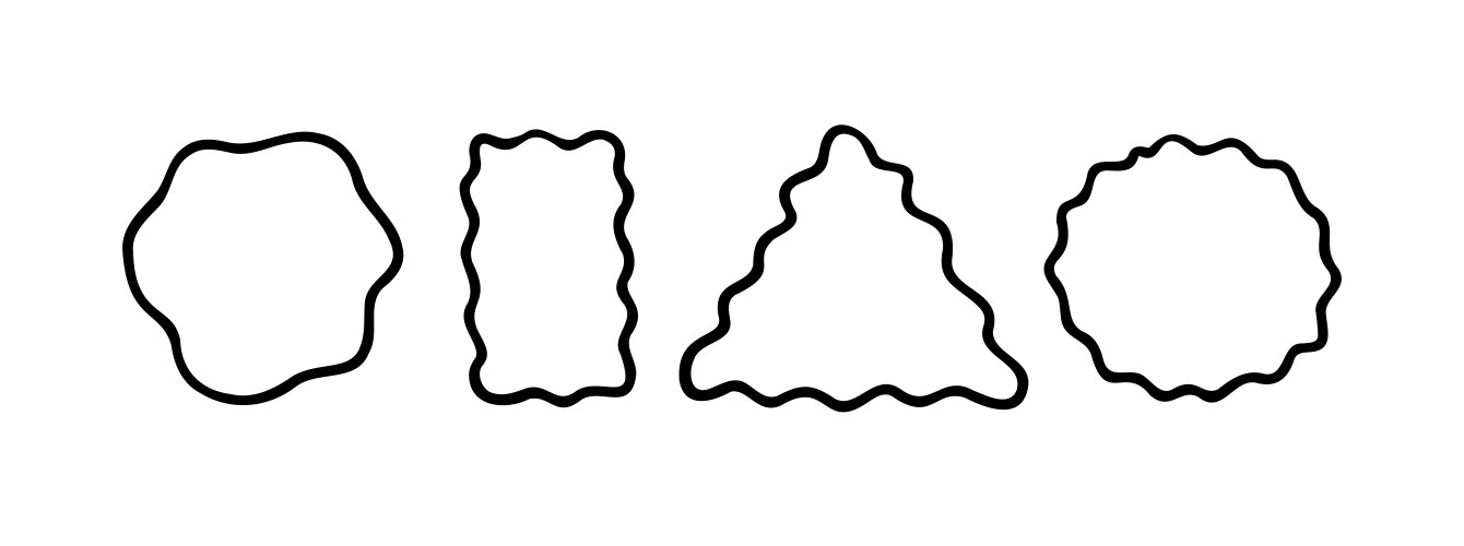 Doodle wave curve edge frame brush hand drawn Vector Image