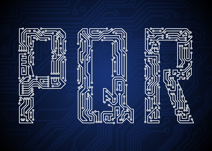 Pcb letter and digits Royalty Free Vector Image