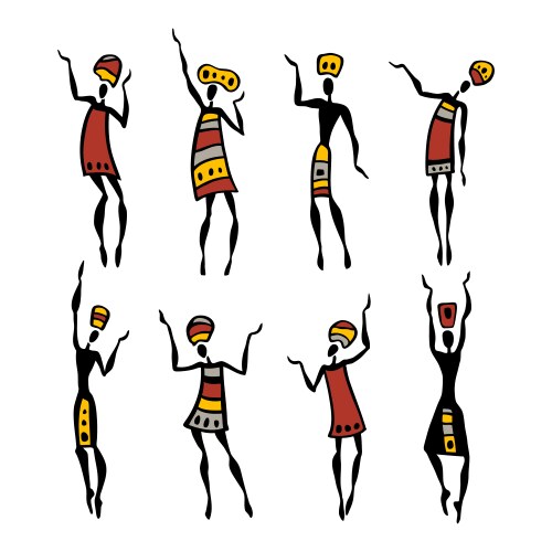 African women in traditional clothes Royalty Free Vector