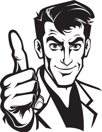 Animated gesture cartoon sign emblem symbolic Vector Image