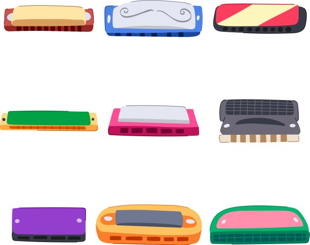 Mouth harmonica cartoon Royalty Free Vector Image