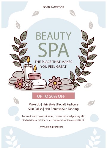 Spa poster design template Royalty Free Vector Image
