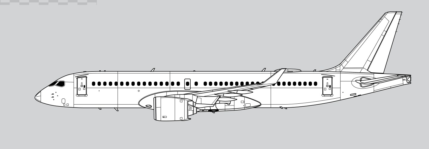 Airbus A220-100 Aircraft Royalty Free Vector Image
