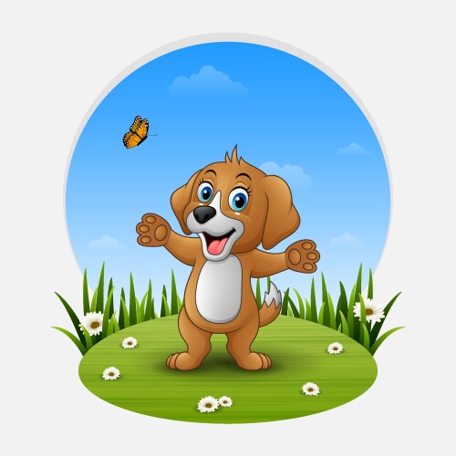 Cartoon little dog running Royalty Free Vector Image Cartoon little dog running Royalty Free Vector Image