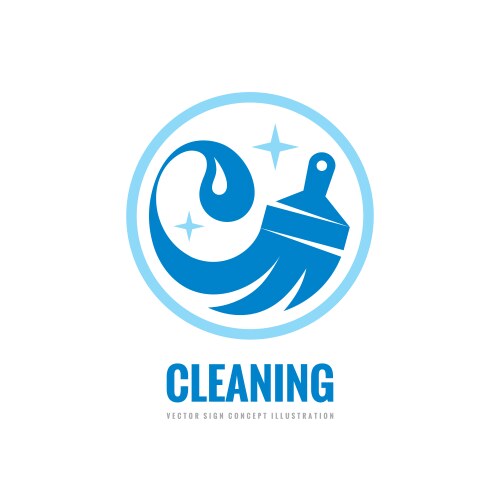 Simple cleaning service logotype Royalty Free Vector Image