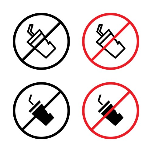 Dont throw away plastic sign icon set Royalty Free Vector