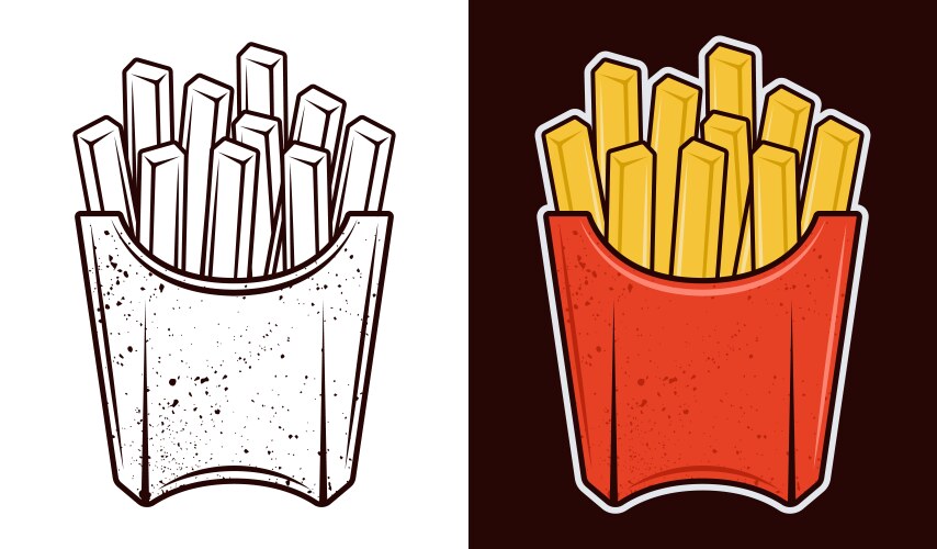 French Fries Black and White Vector Images (over 1,600)