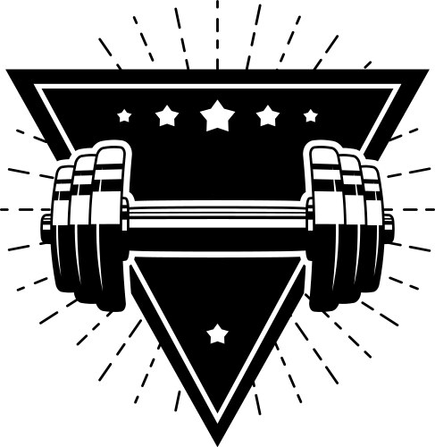 Gym emblem bodybuilder Royalty Free Vector Image