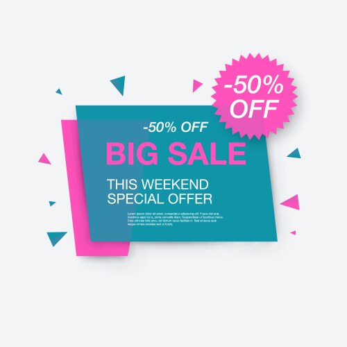Weekend sale banner special offer Royalty Free Vector Image
