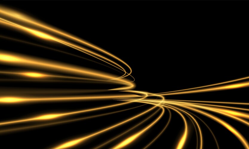 Abstract yellow light flare effect on black Vector Image