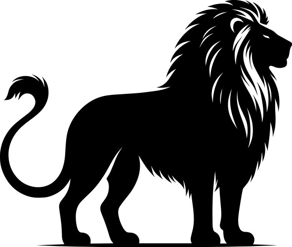 Lion silhouette isolated on white background Vector Image