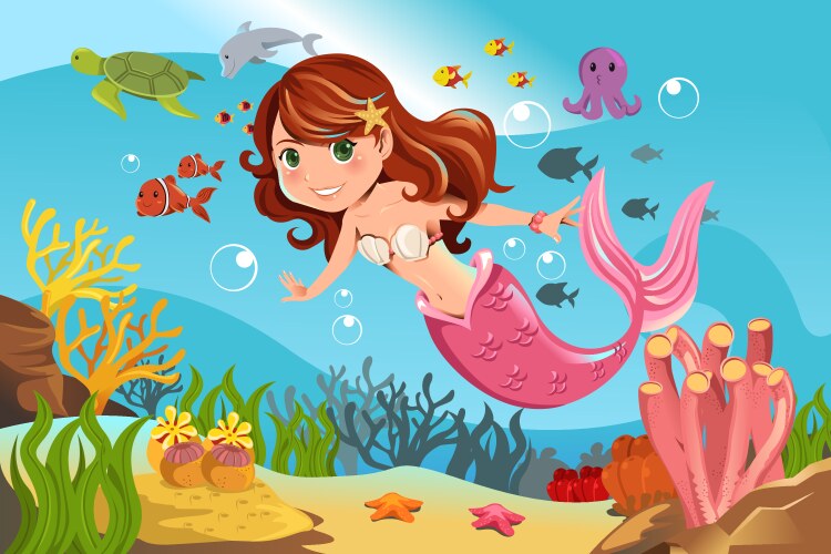 Marine coral reef underwater sea ocean nature Vector Image