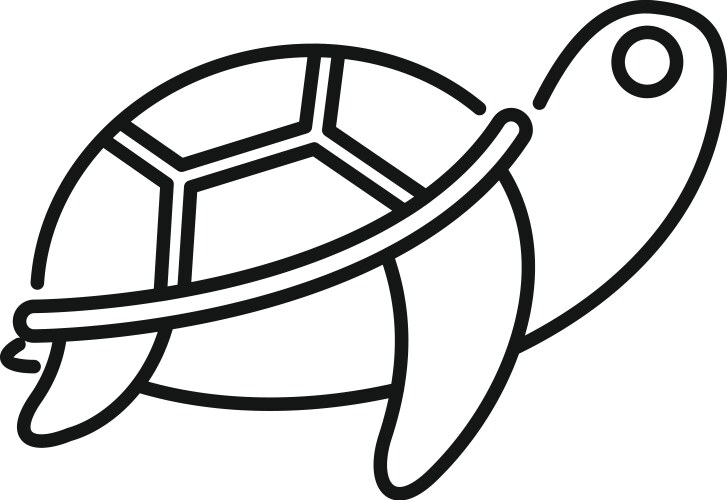 Big turtle walking slowly with strong shell Vector Image