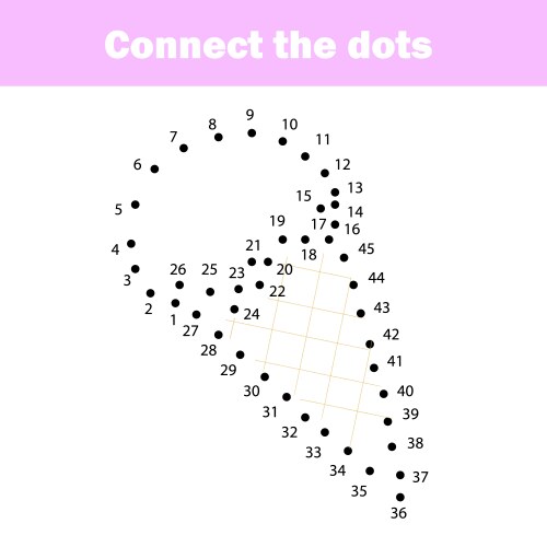 Connect the dots children educational drawing Vector Image