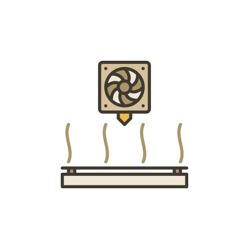 Hot table for 3d printing concept linear icon Vector Image