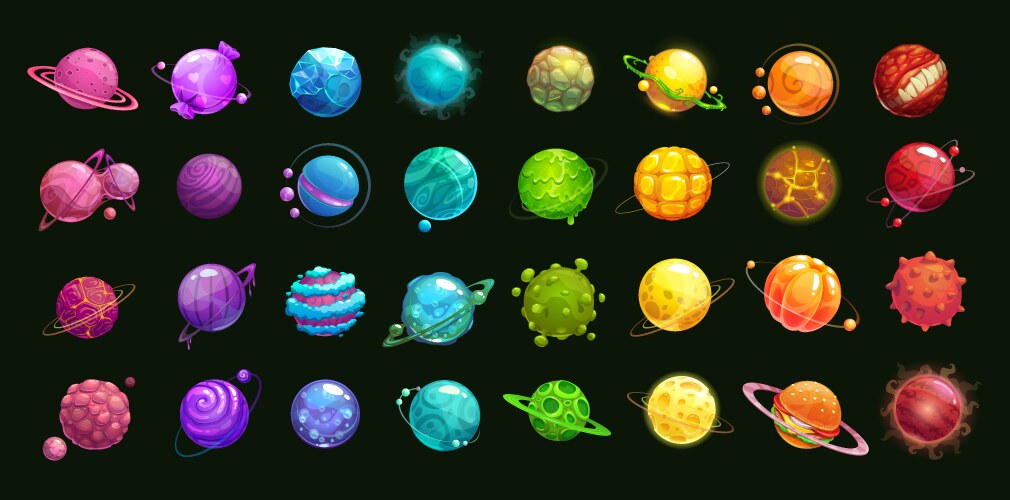 Cartoon colorful drops icons set Royalty Free Vector Image