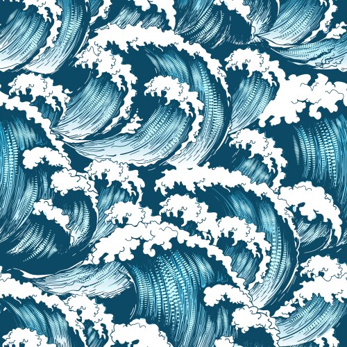 Pattern with sea or ocean wave for marine design Vector Image