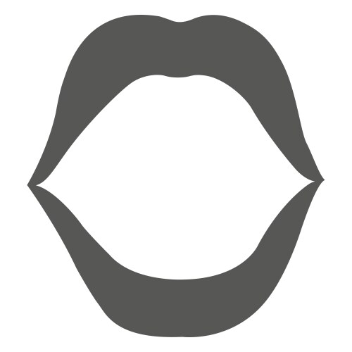 Closed mouth red lips Royalty Free Vector Image