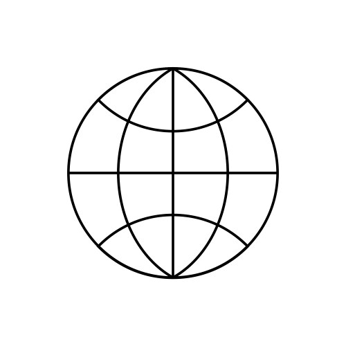Simplified globe symbol representing global Vector Image