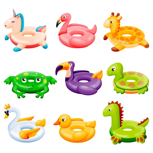 Happy kids having fun in inflatable swimming pool Vector Image