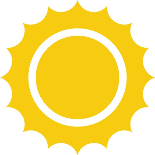 Sun icon - simple element Royalty Free Vector Image