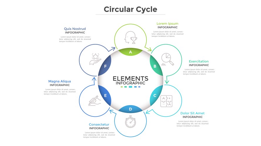 Four infographics circles template for cycle Vector Image