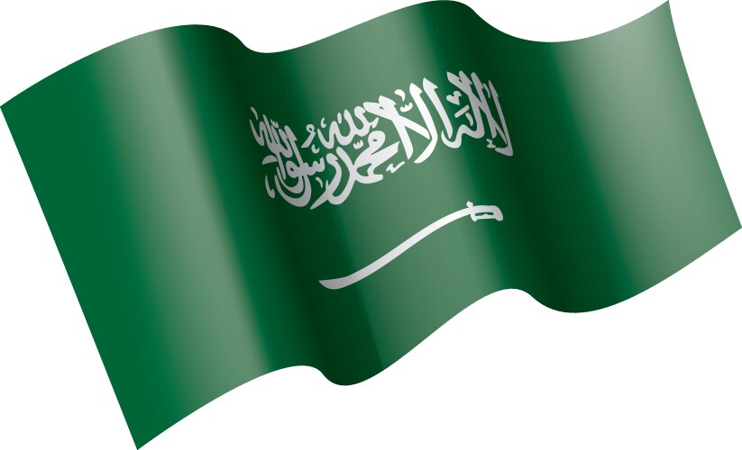 Saudi arabia flag on a white Royalty Free Vector Image