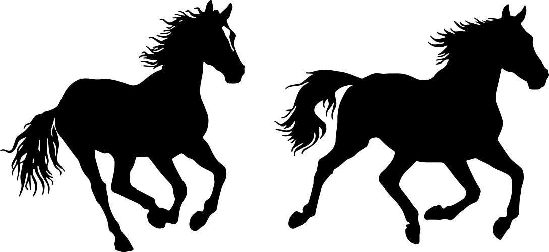 Running Horse Silhouette Vector