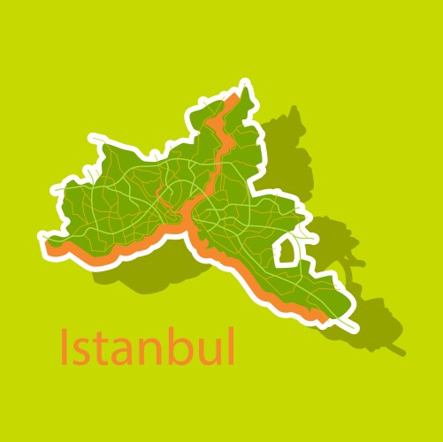 High quality map of istanbul flat with borders Vector Image