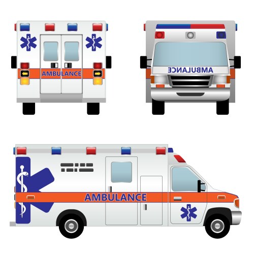 Front view of ambulance car Royalty Free Vector Image