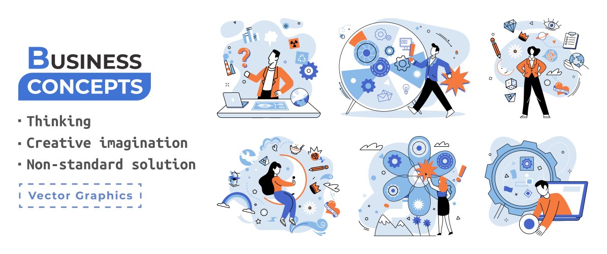 Creative thinking people different mental mindset Vector Image