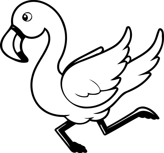 Flamingo cartoon cute animal Royalty Free Vector Image