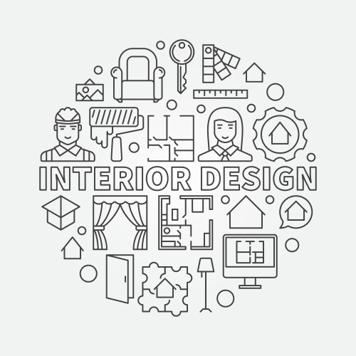 Creative design line icon graphic designer sign Vector Image