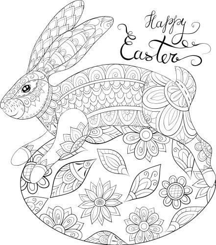 Rabbit Coloring Pages Vector Images (over 4,000)