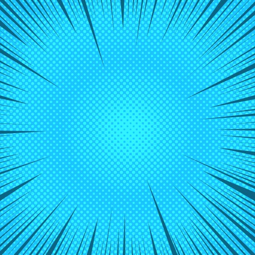 Blue comic background with lines halftone Vector Image