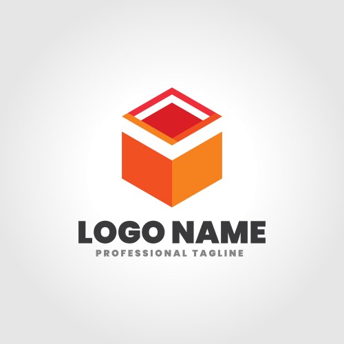 Open box logo design Royalty Free Vector Image