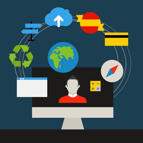 Computer technology communication people Vector Image