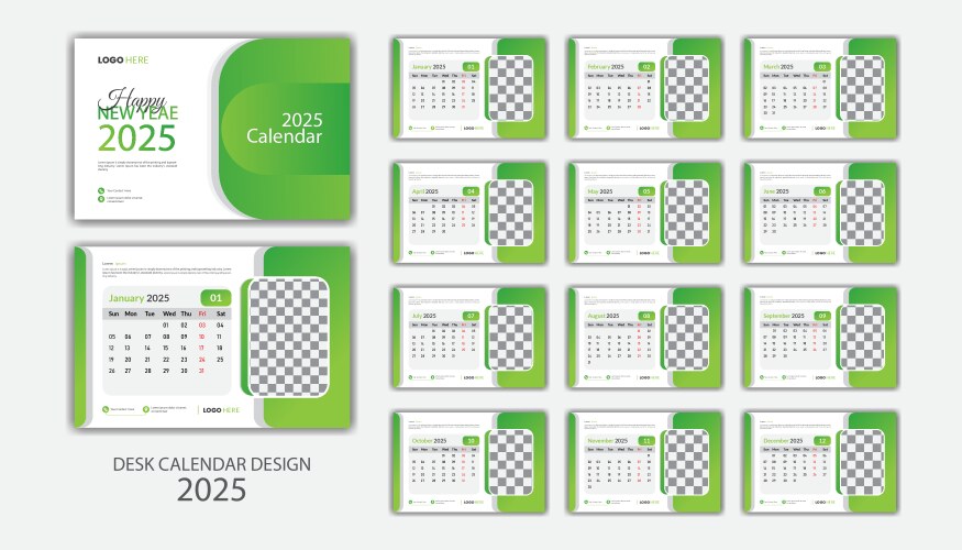 Professional calendar design template 2025 Vector Image