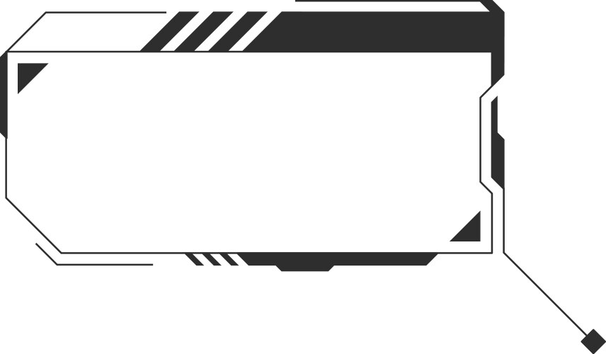 Quote box template in futuristic digital hud style