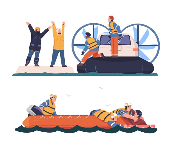 Rescue and life saving emergency operation Vector Image