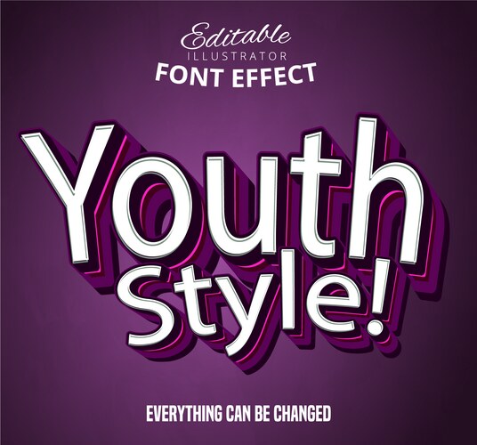 Youth style editable font effect Royalty Free Vector Image