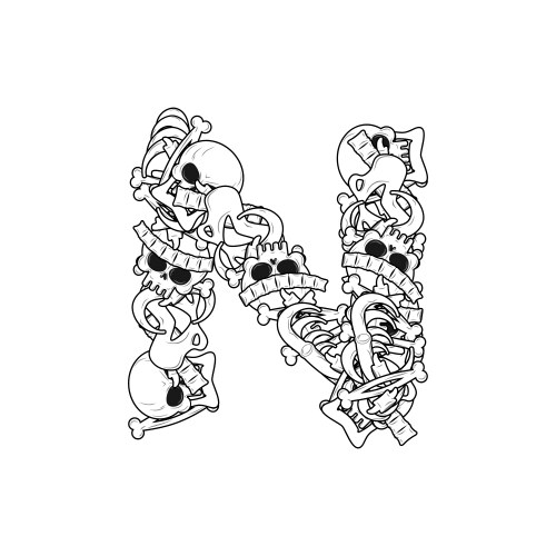 Alphabet Stencils Bones Vector Images (77)